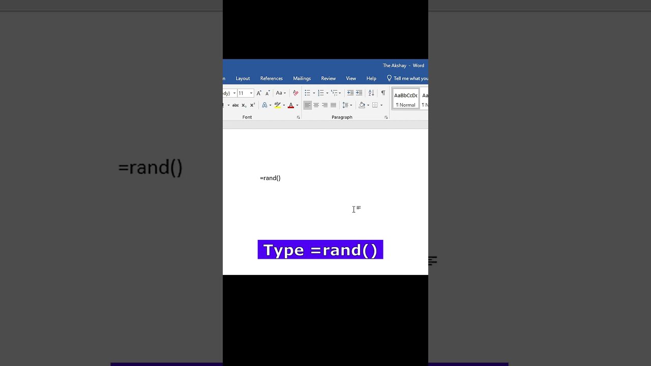 Insert Random Text in Word Document