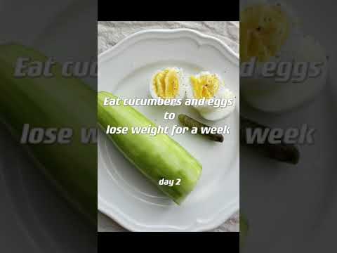 【day2】1kg has been lost ,Eat cucumbers, eggs, apples to lose weight for a week!