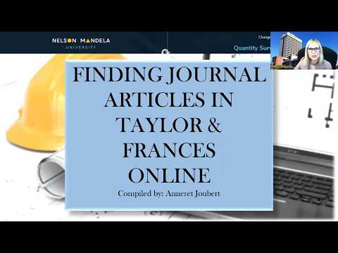 Finding Journal Articles in Taylor Francis Online