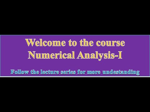 Welcome to Numerical Analysis