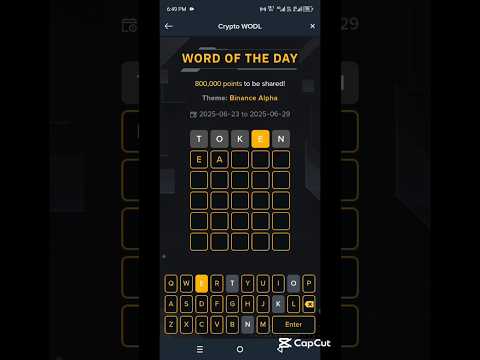 Binance Alpha | Binance Word of the Day Answer Today 5 Letter | word of the day Binance today #wotd