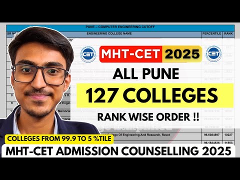 All 127 Colleges of Pune Rank Wise | Insider Talks | MHT CET 2025 CAP Round | College List