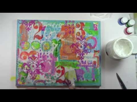 Mixed media canvas with irresistible pico embellisher