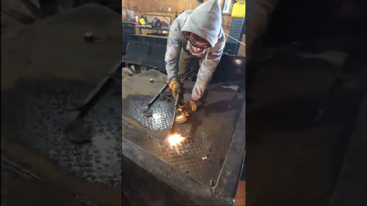 trailer repair. had to rip up the floor to repair the frame #welding #fabrication #businessowner