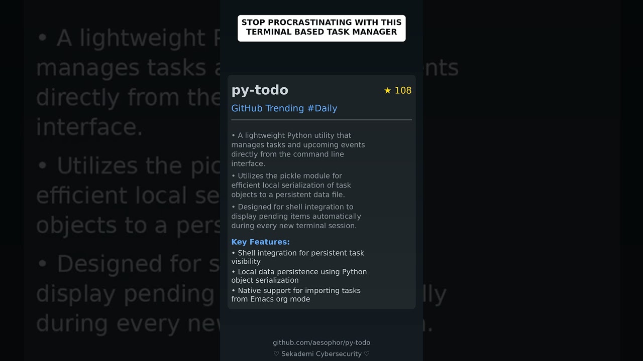 GitHub Trending Repositories: aesophor/py-todo 🇬🇧