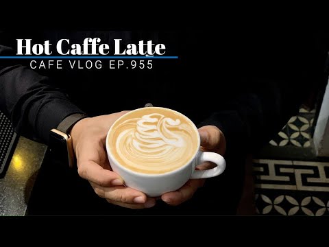 Cafe Vlog EP.955 | Hot Caffe Latte | Coffee Latte | Latte Art Swan | Barista skills