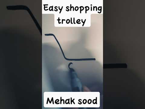 easy shopping trolley drawing#art