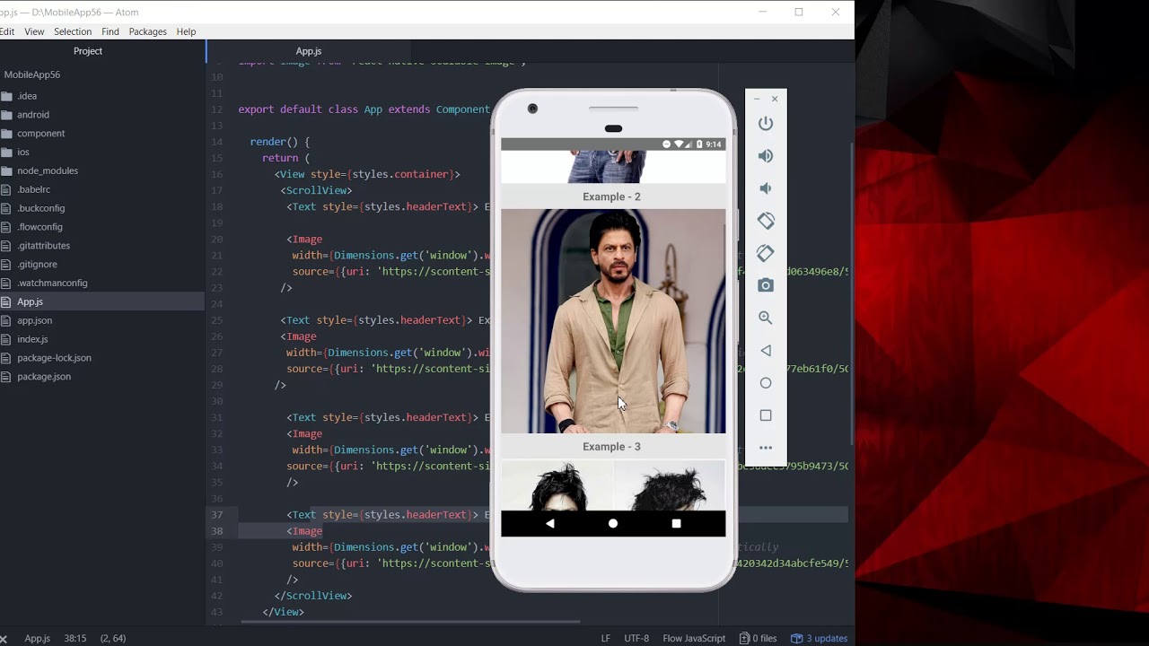 React Native Responsive Image Scale To Fit Example - Android