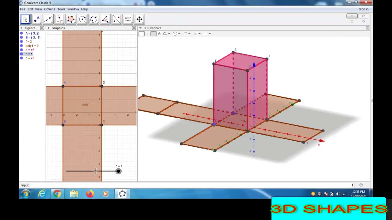 3D Shapes  Using Geogebra