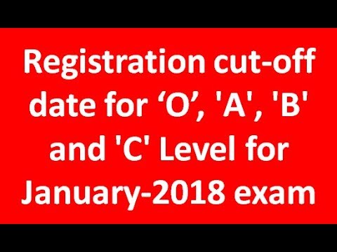 Doeacc Nielit Registration cut-off date for ‘O’, 'A', 'B' and 'C' Level for January-2018 exam