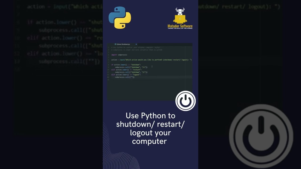 Try this Simple Python Script to Shutdown/ Restart & Logout of Your Computer #python #shorts