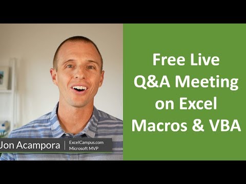 Free Live Q&A Meeting on Excel Macros & VBA