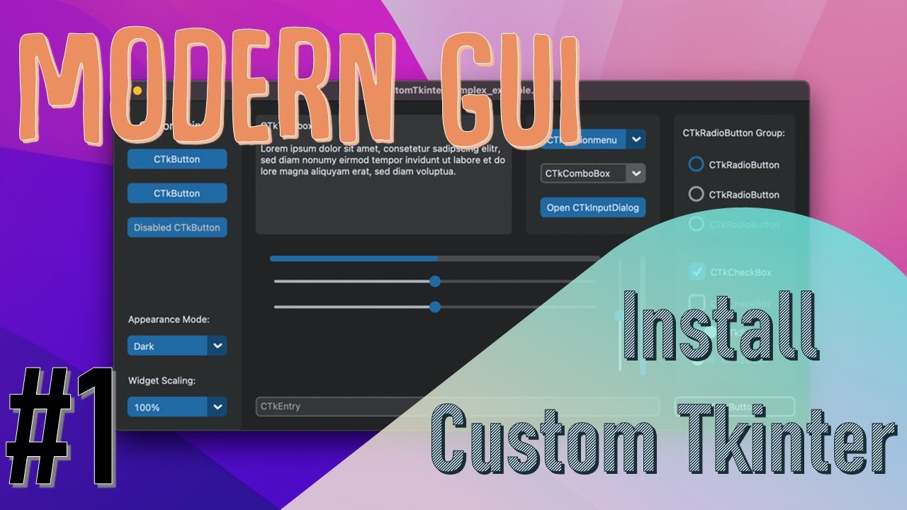 Install CustomTkinter and Create window - Python CustomTkinter Modern GUI Development #1