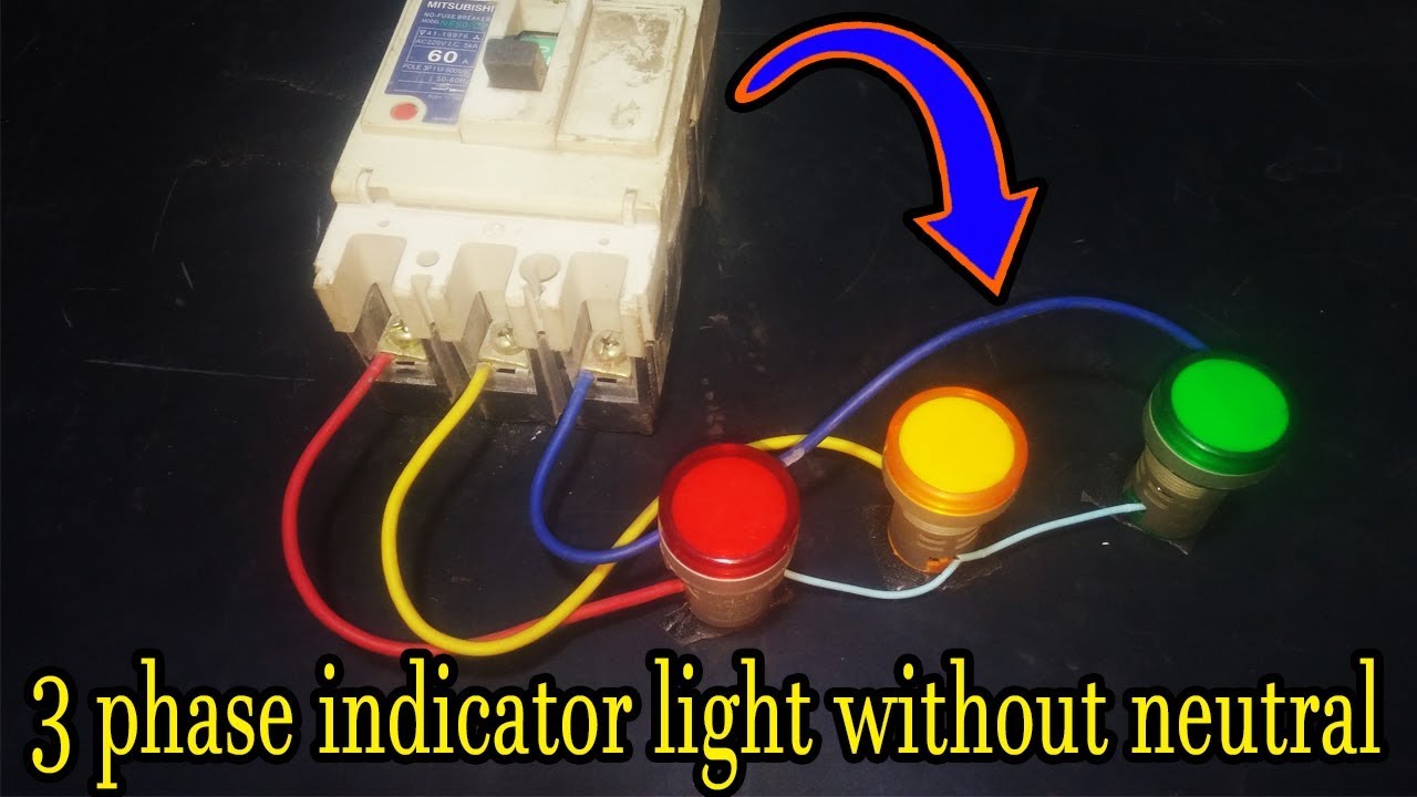 3 phase indicator light without neutral