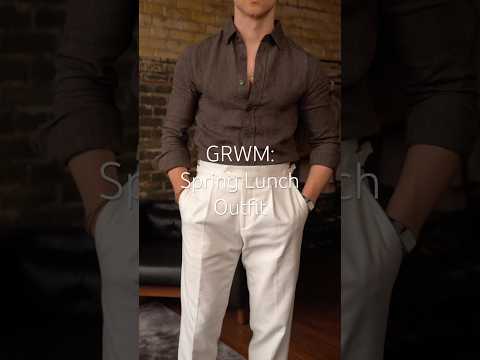 Spring Lunch Outfit | Brown Linen Shirt Banana Republic #grwm #mensfashion #springfashion