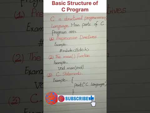 basic Structure of C Program with examples #computer #cprogramming