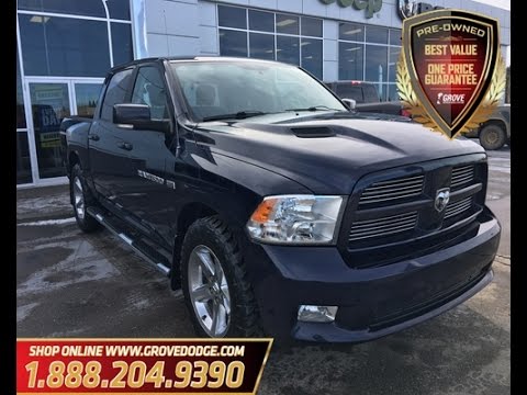 2012| Dodge| Ram| 1500| Sport| Leather| AUX| Bluetooth| DVD| Sunroof| Grove Dodge