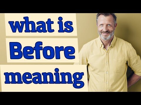 Before | Meaning of before