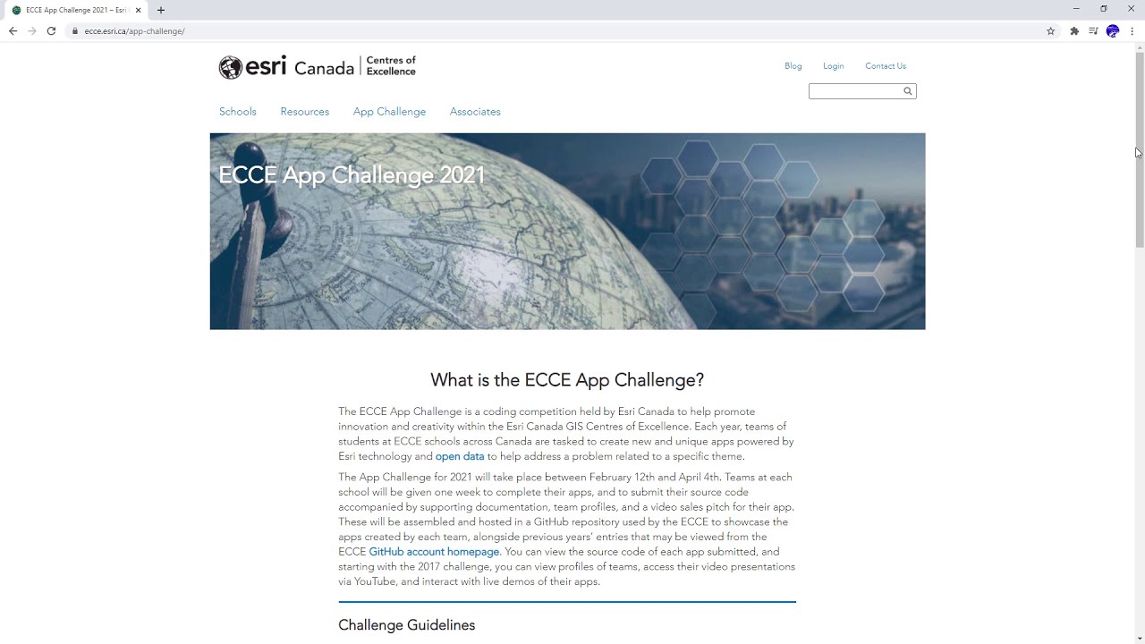 ECCE App Challenge 2023 – Esri Canada GIS Centres of Excellence