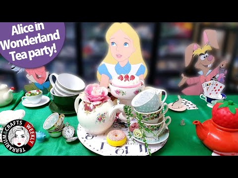 DIY ALICE IN WONDERLAND TEA PARTY DECORATION IDEAS, Mad Hatter's Tea Tablescape Decor & Crafts