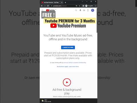 Get Free Youtube Premium Subscription for 3 Months #youtube #india #free #premium