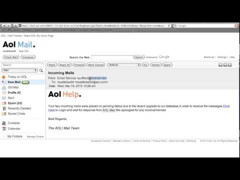 The AOL Scam Email | Must watch if you use AOL !
