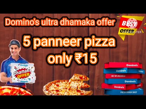 5 panneer pizza only ₹15|Domino's coupon code today|coupon code