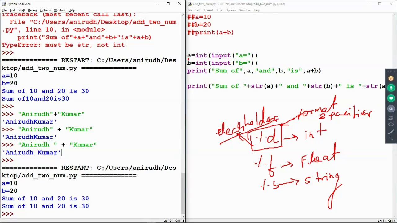 Python 3 Tutorial 018- Format print output using %, padding and aligning strings