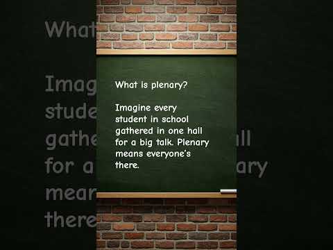 What is plenary?