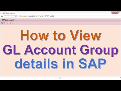 How to View GL account group details in SAP
