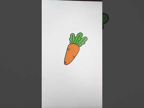 π₯ Draw a Carrot Using a Semicircle & V! | Easy Drawing Trick #carrot #drawing #easydrawing #viral