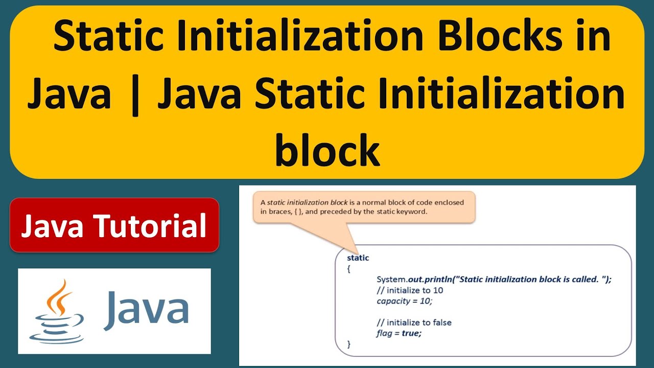 Static Initialization Blocks in Java | Java Static Initialization block | Java Tutorial