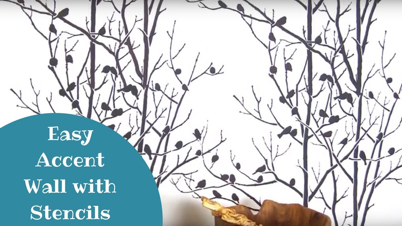 Birds In Trees Accent Wall Stencil Pattern!