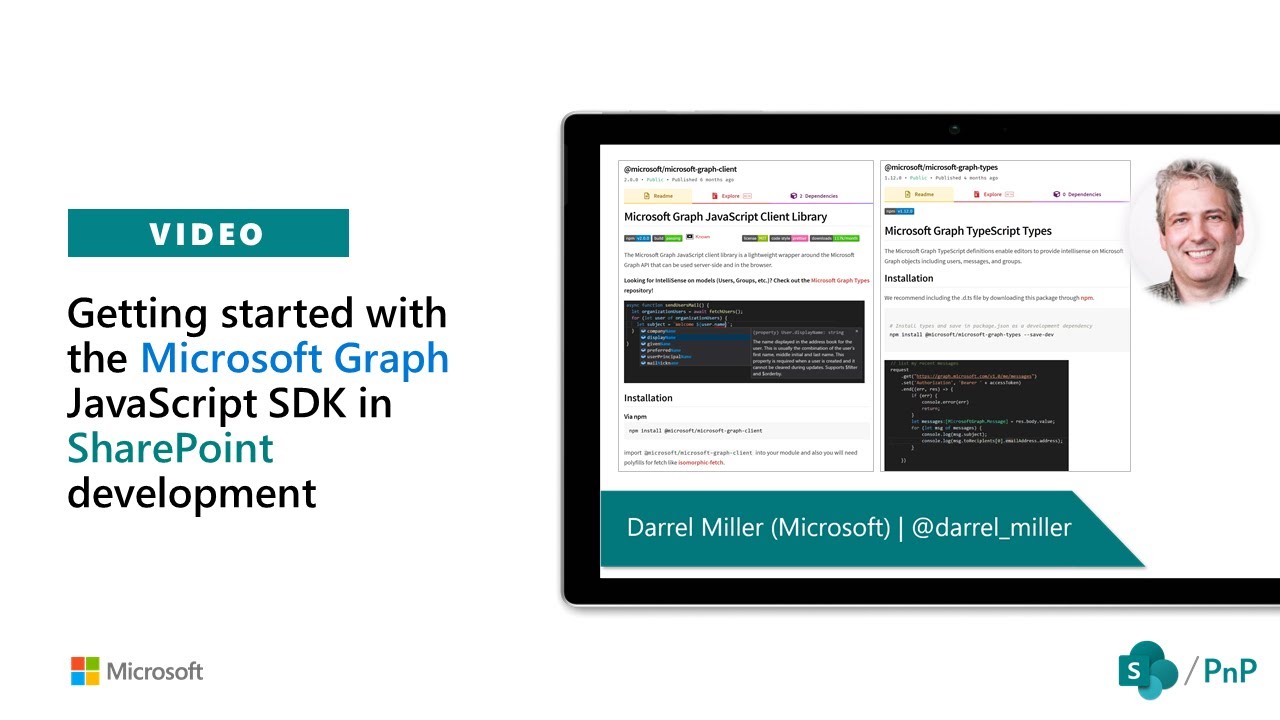 Getting started with the Microsoft Graph JavaScript SDK in SharePoint development