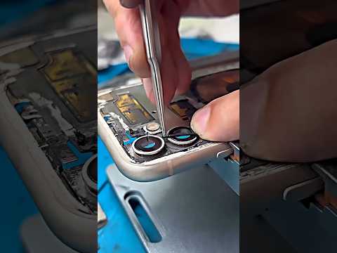 iPhone 11 chang back glass & camera ring fix🔬🪛 #viral #iphonerepair #tech #apple #shortvideo