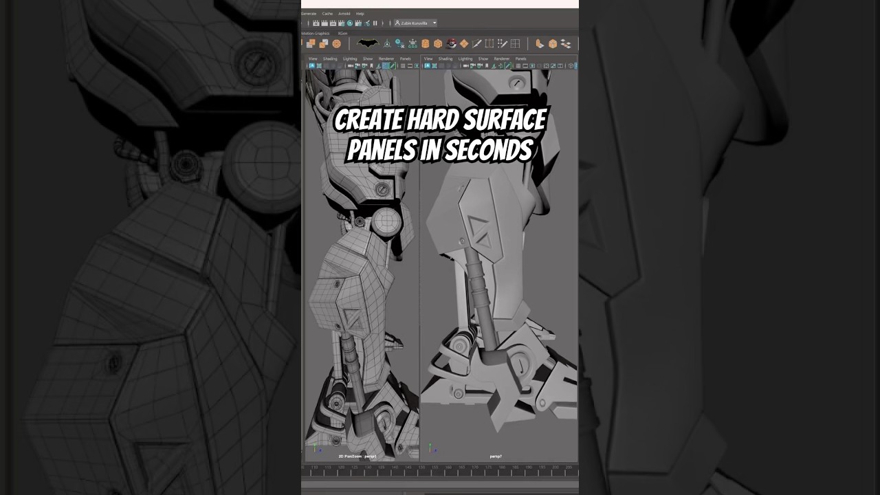Hard Surface panels made easy! #mech #hardsurface #topology #maya3d #blender3d #3dart #mayamodeling