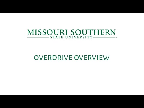 Overdrive @ MSSU Library