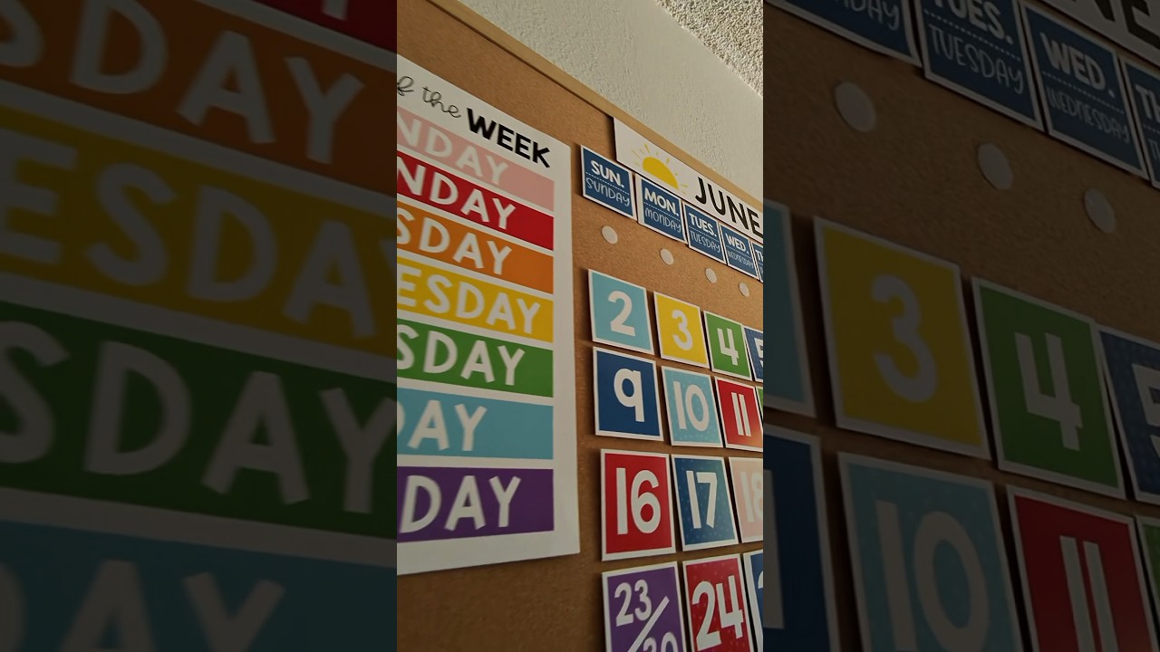 Preschool Homeschool Classroom Calendar Colorful Hadley Designs Posters Kids Toddlers Early Learning