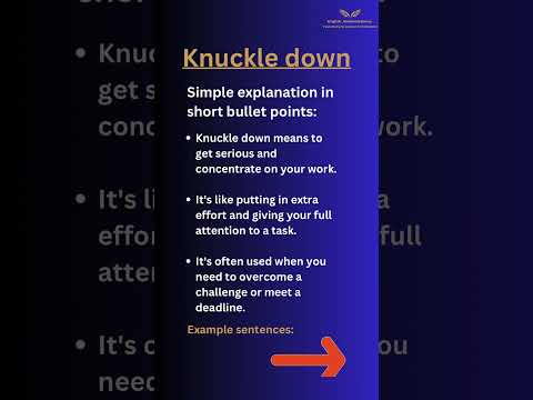 Knuckle down | Meaning | Learn with examples | Idioms and phrases #idioms #idiomsandphrases