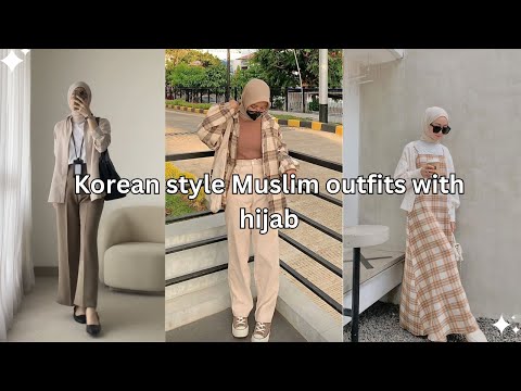 Korean style Muslim outfits with hijab 💓 | Korean Fashion ideas 💗
