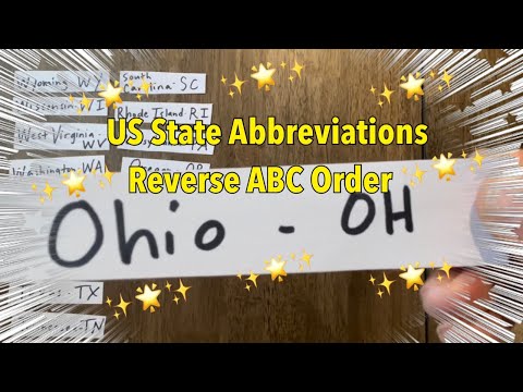 US State Abbreviations Reverse ABC Order