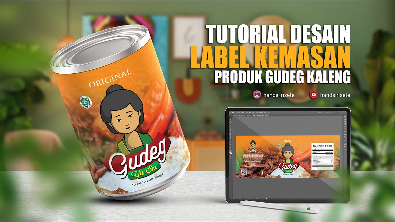 Tutorial Cara Membuat Desain Label Kemasan Produk Gudeg Kaleng Untuk UMKM