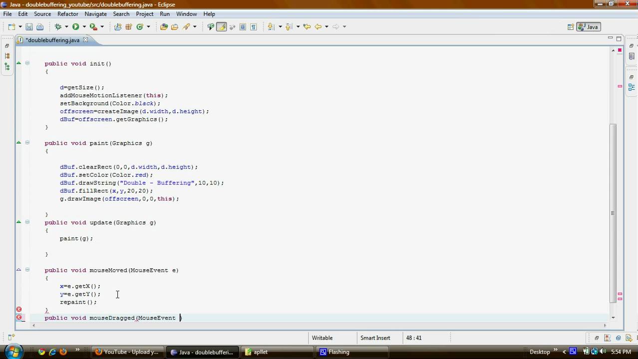 java applet  4/6 - double buffering