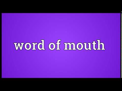 Word of mouth Meaning | Wordogram