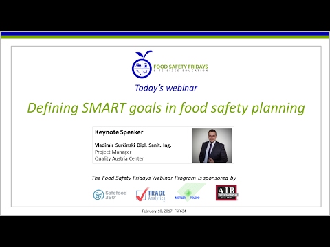 Defining SMART goals in food safety planning