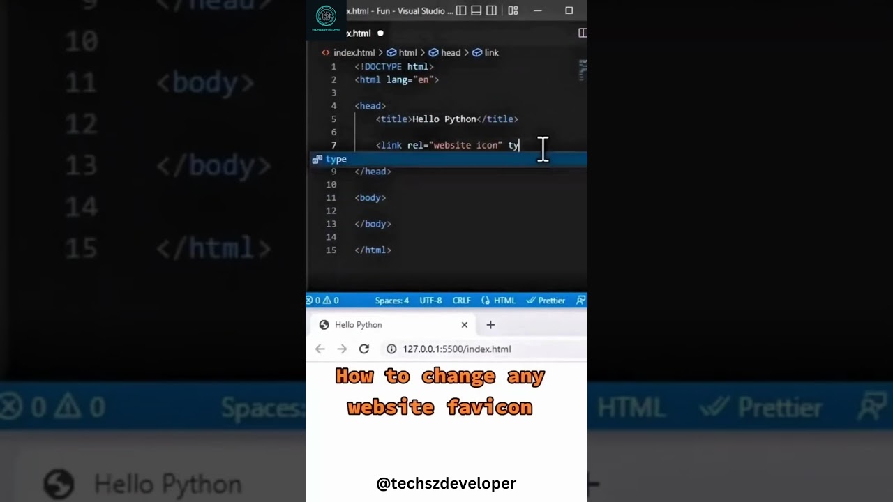 How To Change Favicon #codeisart#coding#codelife#ai#python#coderlifestyle#cards#javascript#code#web