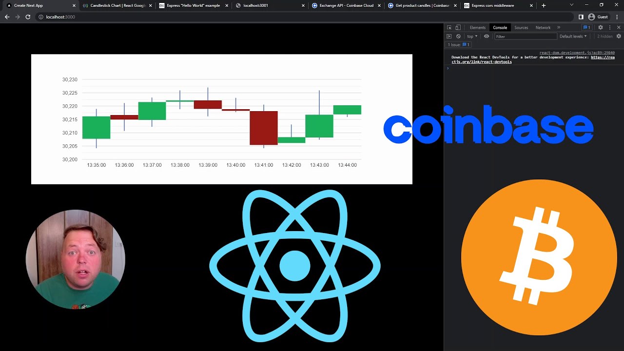 Coinbase Bitcoin API to Google React Candle Chart Tutorial