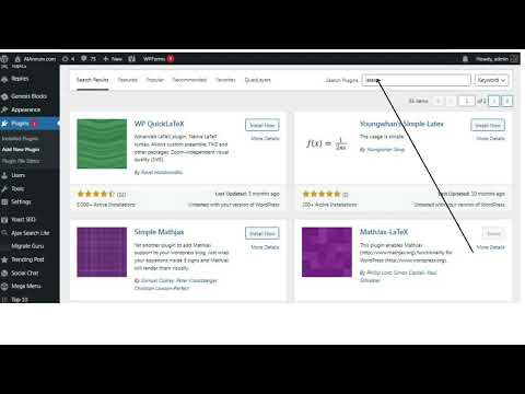 How to embed mathematical formulas in a WordPress site using LaTeX and MathJax plugins