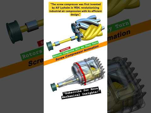 Screw Compressor Mechanism Explained #mechanism #screwcompressor #3ddesign #cad #engineering #3d