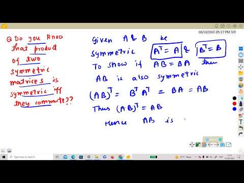 When is product of two symmetric matrices is symmetric
